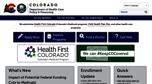 hcpf.colorado.gov - HCPF | Department of Health Ca... - HCPF Colorado