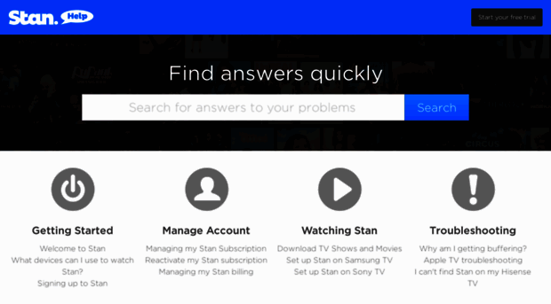help.stan.com.au - Stan Support - Help Stan