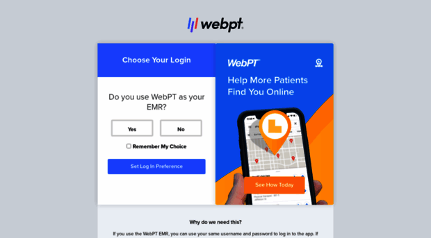 hep.webpt.com - WebPT Auth - PRM - Hep WebPT