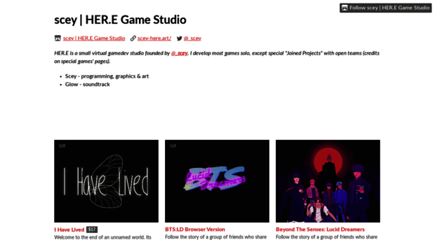 here-game-studio.itch.io - scey | HER.E Game Studio - itc... - Here Game Studio Itch