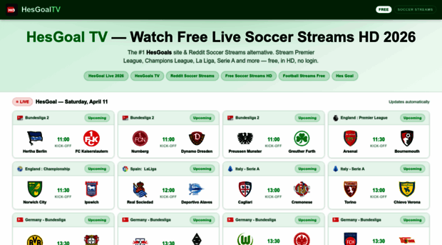 hesgoal-tv.space - Hesgoal TV - Live Sport Stream... - Hesgoal TV