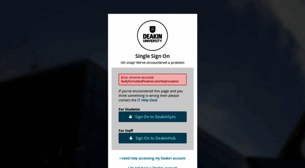 hiltn.deakin.edu.au - Deakin Single Sign On - Hiltn Deakin