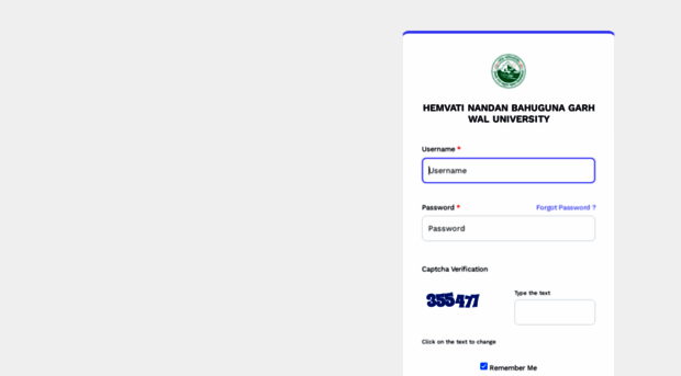 hnbgu.samarth.ac.in - Login - Samarth eGov Suite - Hnbgu Samarth