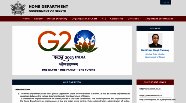 home.sikkim.gov.in - Welcome to Home Department - Home Sikkim