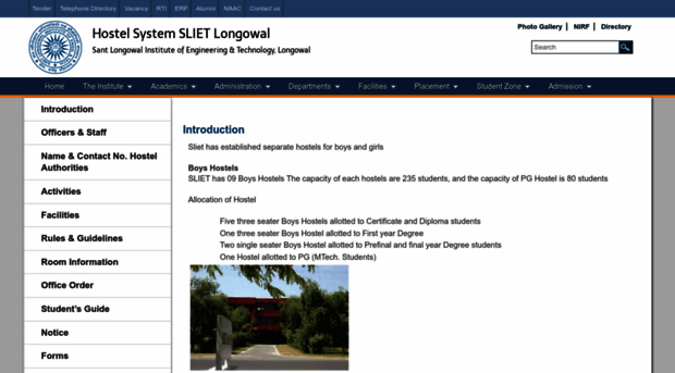 hostel.sliet.ac.in - Hostel System SLIET Longowal - Hostel SLIET