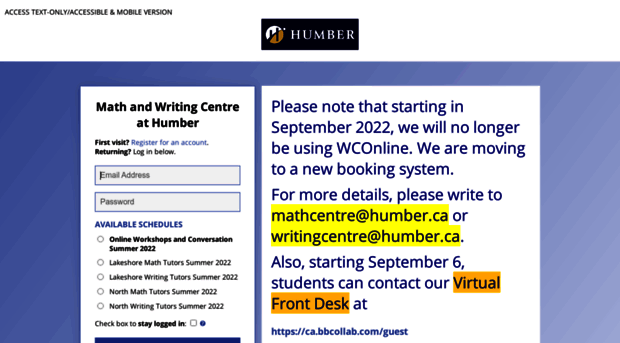 Humber mywconline Math And Writing Centre At Hum Humber Mywconline