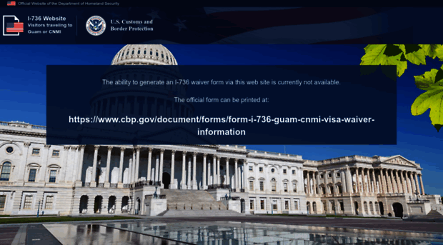 i736.cbp.dhs.gov - I-736 - Official Website - I 736 Cbp Dhs