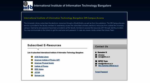 idp.iiitb.ac.in - Shibboleth Identity Provider - Idp Iiitb