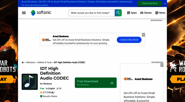 idt-high-definition-audio-codec.en.softonic.com - IDT High Definition ...