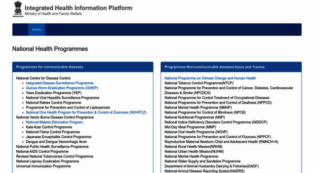 ihip.mohfw.gov.in - IHIP-Integrated Health Informa... - IHIP Mohfw