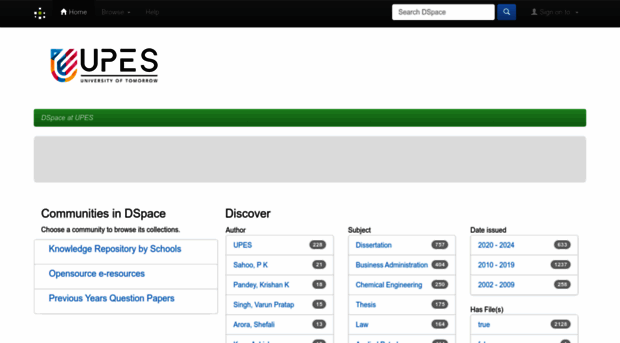 ils.ddn.upes.ac.in - DSpace at UPES: Home - Ils Ddn UPES