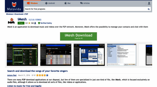 imesh.en.malavida.com - iMesh 12.5 - Download for PC F... - IMesh En Malavida