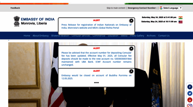 indianembassymonrovia.gov.in - Embassy of India, Monrovia, Li ...