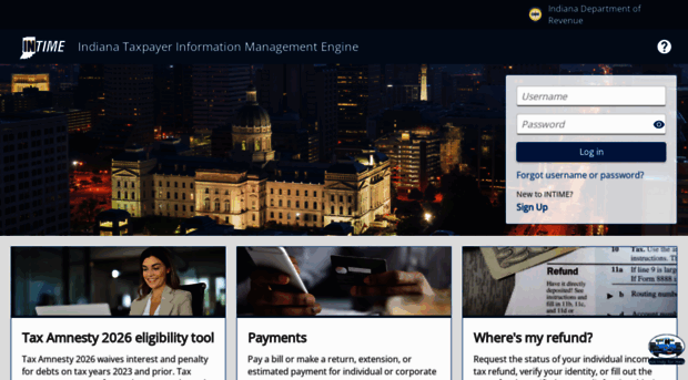 intime.dor.in.gov - Indiana Taxpayer Information M... - Intime Dor In