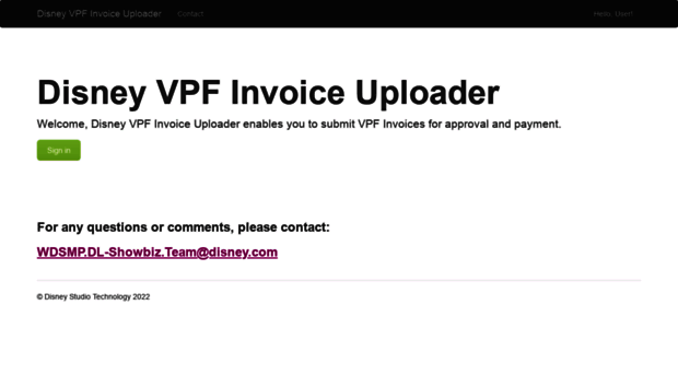invoices.studiotech.disney.com - Welcome - Disney VPF Invoice U ...