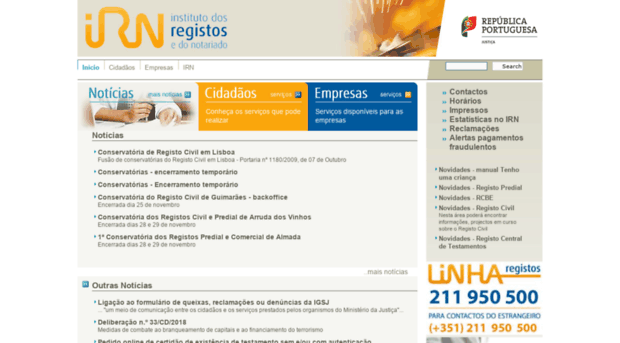 irn.mj.pt - Instituto dos Registos e Notar... - Irn Mj