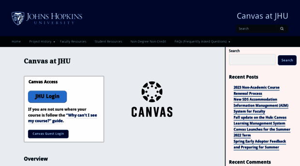 jhu.instructure.com - Canvas at JHU - JHU Instructure