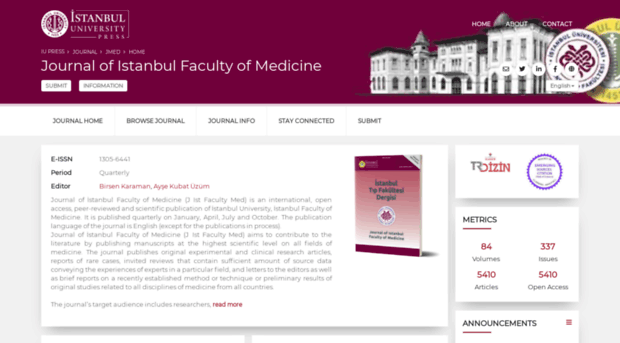 jmed.istanbul.edu.tr - Journal of Istanbul Faculty of... - Jmed Istanbul