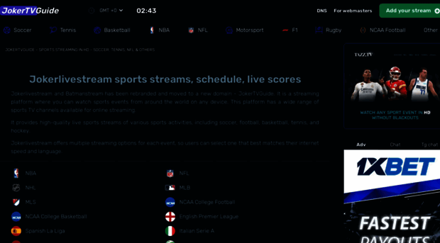 jokerlivestream.xyz - Vipleague - Sports Streaming I... - Jokerlivestream