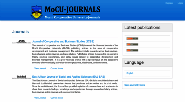 journals.mocu.ac.tz - MoCU-OJS - Journals MoCU