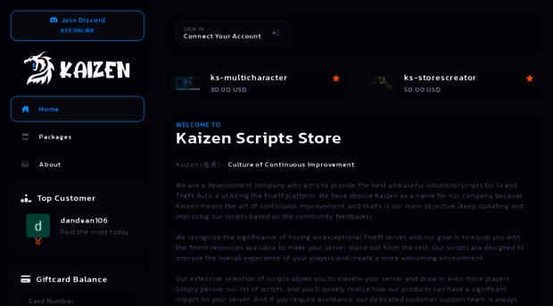 kaizenscripts.tebex.io - Kaizen Scripts | Welcome - Kaizen Scripts Tebex
