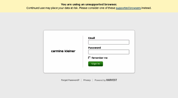kleiner.harvestapp.com - Sign in - Kleiner Harvestapp