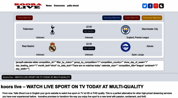 kooora-lives.io - koora live English Free Live S... - Kooora Live S
