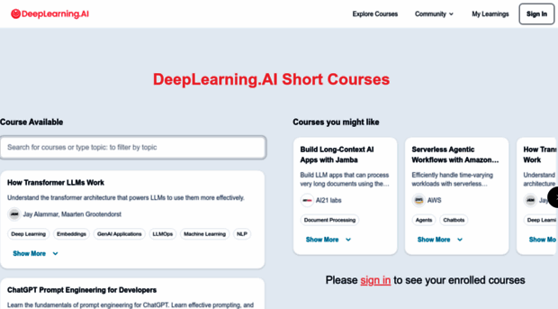 learn.deeplearning.ai - DeepLearning.AI - Learning Pla... - Learn Deep Learning