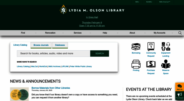 library.nmu.edu - Lydia M. Olson Library - Library Nmu