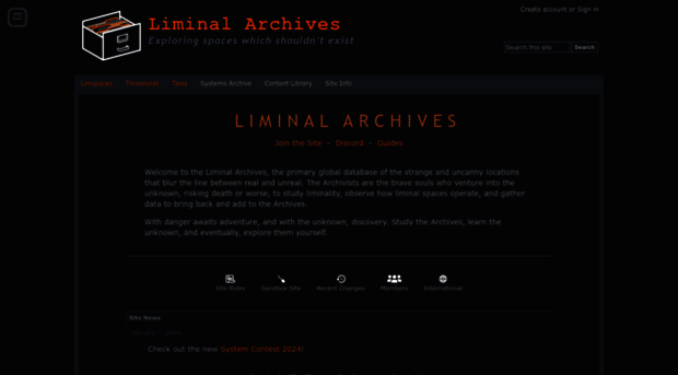 liminal-archives.wikidot.com - Main - Liminal Archives - Liminal Archives Wikidot
