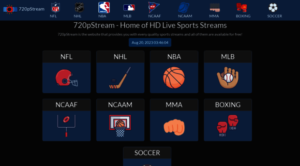 live.720pstream.tv - 720p Sports Live Streaming Onl... - Live 720pStream