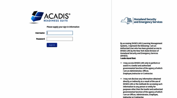 lmsadmin-dhses.ny.gov - Acadis® Readiness Suite - Sign... - Lmsadmin ...
