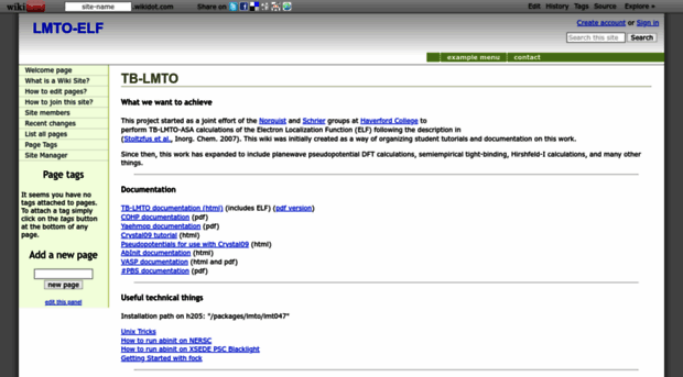 lmtoelf.wikidot.com - TB-LMTO - LMTO-ELF - LMTO ELF Wikidot