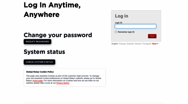 login.globalrelay.com - General Authentication Service... - Login ...