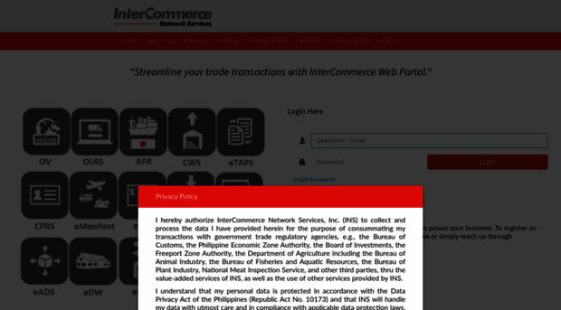 login.intercommerce.com.ph - Logon to INS Web Portal - Login Intercommerce