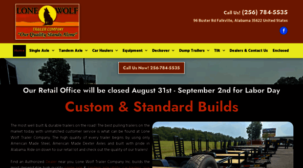 lonewolftrailerco.com - Trailer Sale & Repair | Alabam... - Lone Wolf ...