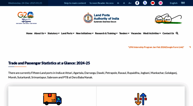 lpai.gov.in - Welcome to Land Ports Authorit... - Lpai