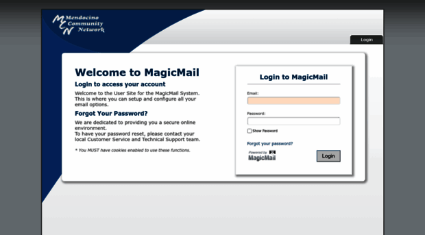 mail.mcn.org - MagicMail Server: Login Page - Mail Mcn