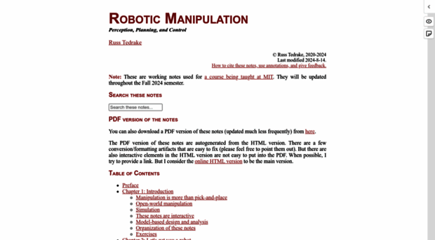 manipulation.csail.mit.edu - Robotic Manipulation - Manipulation Csail Mit