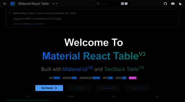 material-react-table.com - Material React Table V3 - Material React Table
