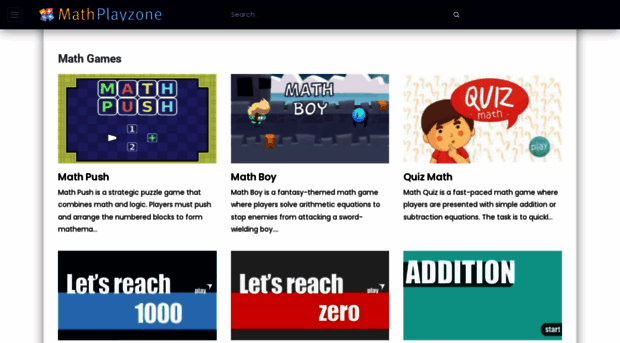 mathplayzone.com - Math Playzone | Math Games for... - Math Playzone