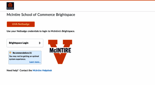 mcintire.brightspace.com - Login - McIntire School - Mc Intire Brightspace