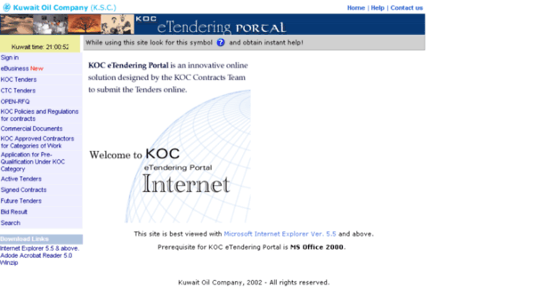 mcsetender.kockw.com - Welcome to Kuwait Oil Company ... - Mcsetender ...