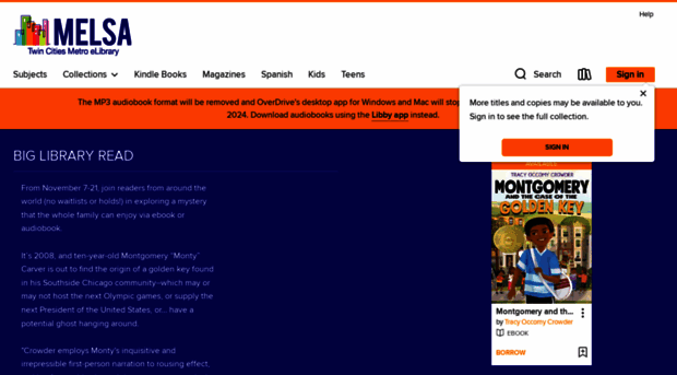 melsa.overdrive.com - MELSA: Twin Cities Metro eLibr... - MELSA Over Drive
