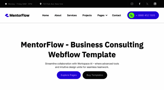 mentorflow-template.webflow.io - MentorFlow - Webflow HTML webs... - Mentor Flow Template Webflow
