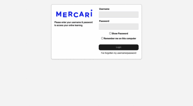 mercari.litmos.com - Mercari - Secure login - Mercari Litmos