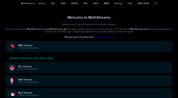 methstreams.dad - MethStreams - MMA, NFL, NBA Yo... - Meth Streams