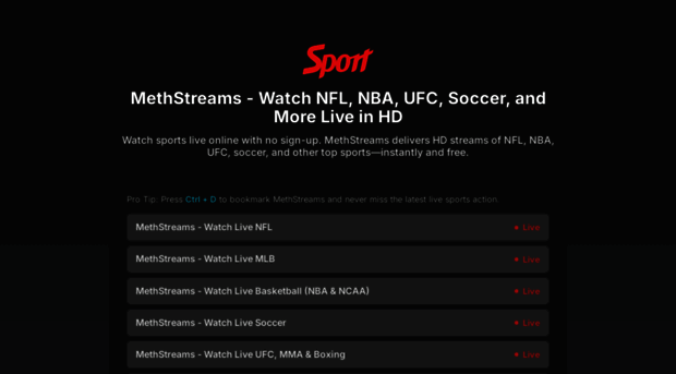 methstreams.uno - MethStreams - Live NFL, NBA, M... - Meth Streams