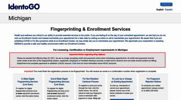 mi.state.identogo.com - IdentoGO - Mi State IdentoGO