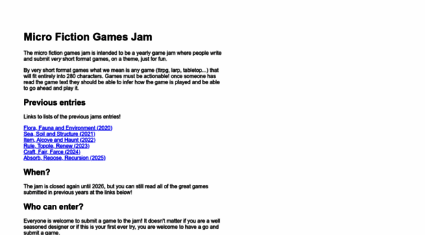 microfictiongames.neocities.org - Micro Fiction Games - Micro Fiction ...